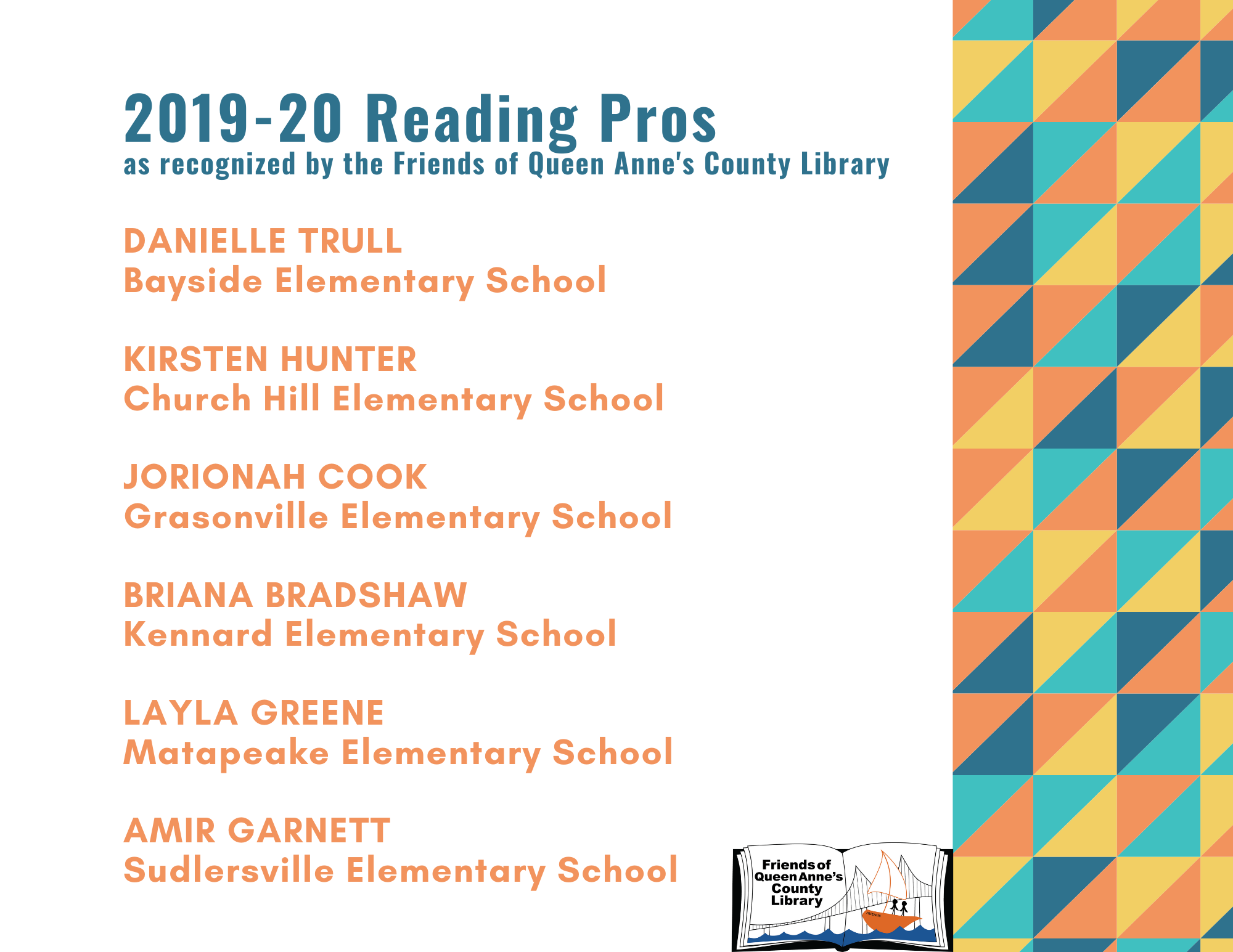 Friends Honor 2020 Reading Pros Heading to Middle School – Friends of ...